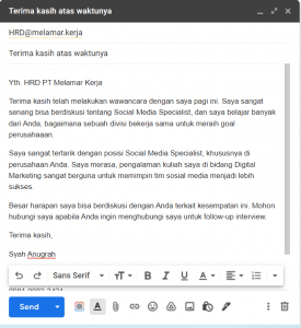 Contoh Email Ucapan Terima Kasih setelah Interview Kerja | MyRobin ...